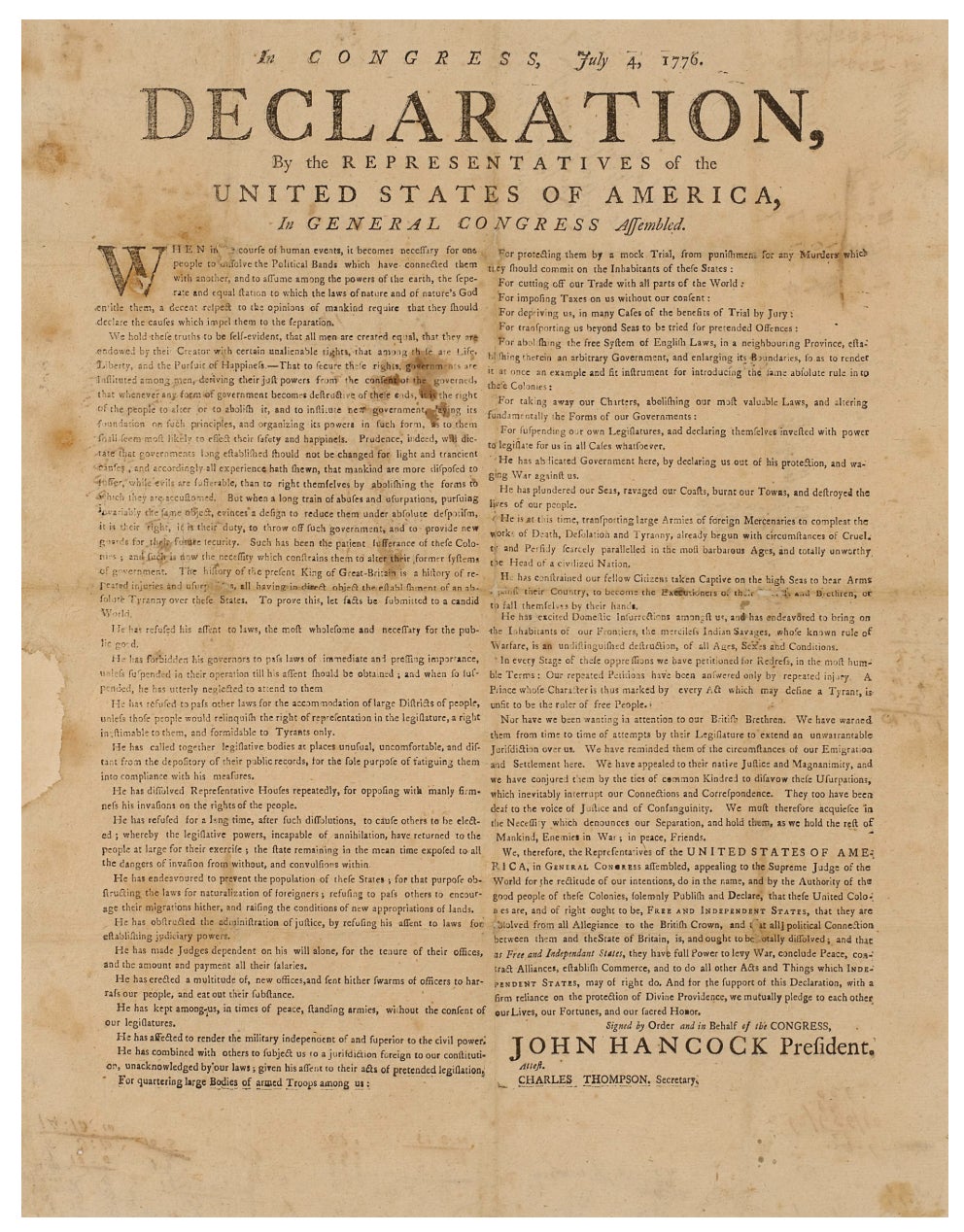 Declaration of Independence Continues to Make History - Antique Trader